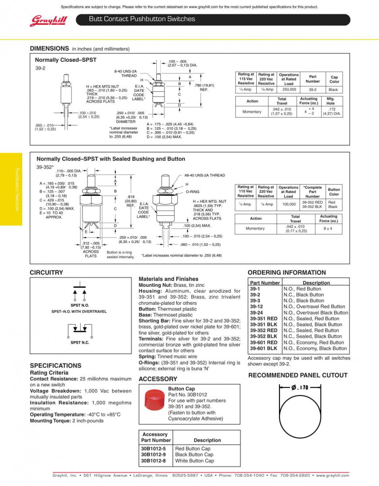 Grayhill Series 39 datasheet page 2