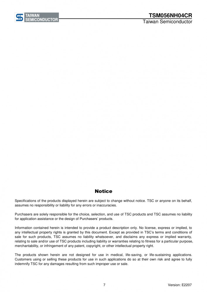 TSM056NH04CR datasheet preview, page 7