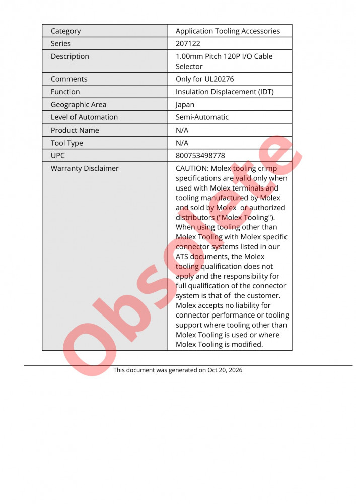 Technical document image 2 for Molex 578687000