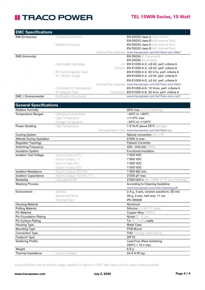 TEL 15WIN technical document, page 3