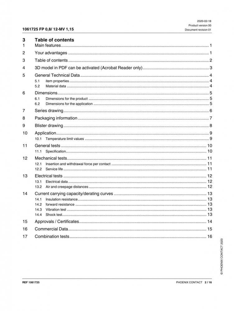 Phoenix Contact 1061725 technical document page 2