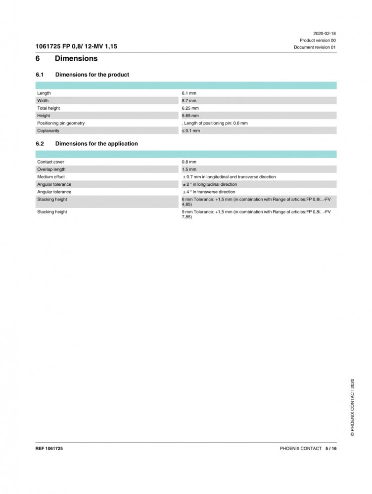 Phoenix Contact 1061725 technical document page 5