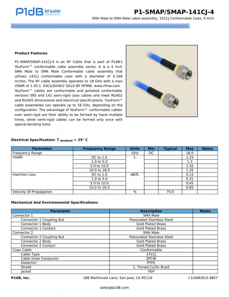 P1-SMAP/SMAP-141CJ-4 product document image, page 1