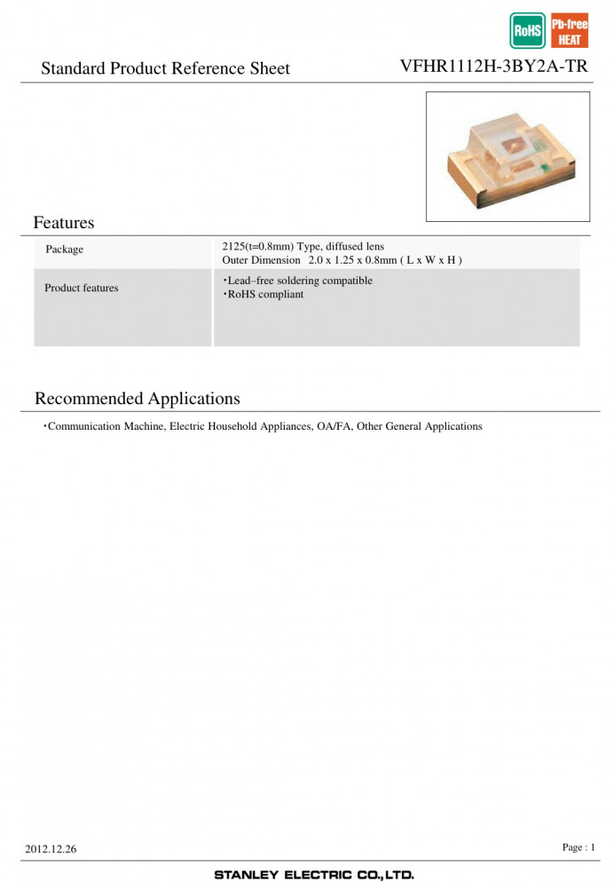 VFHR1112H-3BY2A datasheet page 1