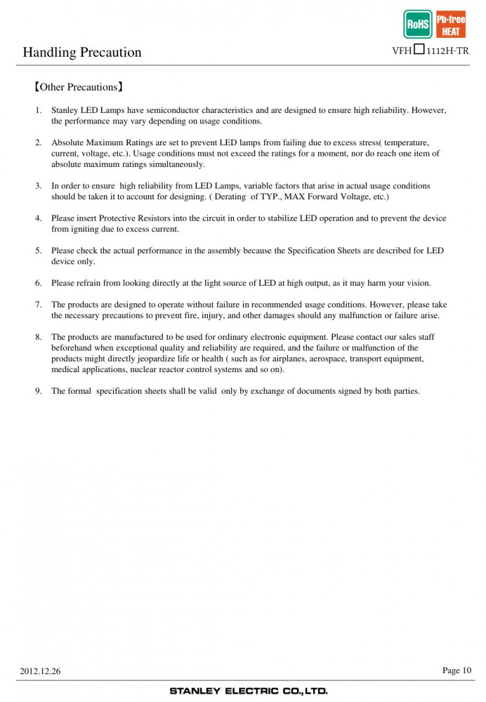 VFHR1112H-3BY2A datasheet page 10
