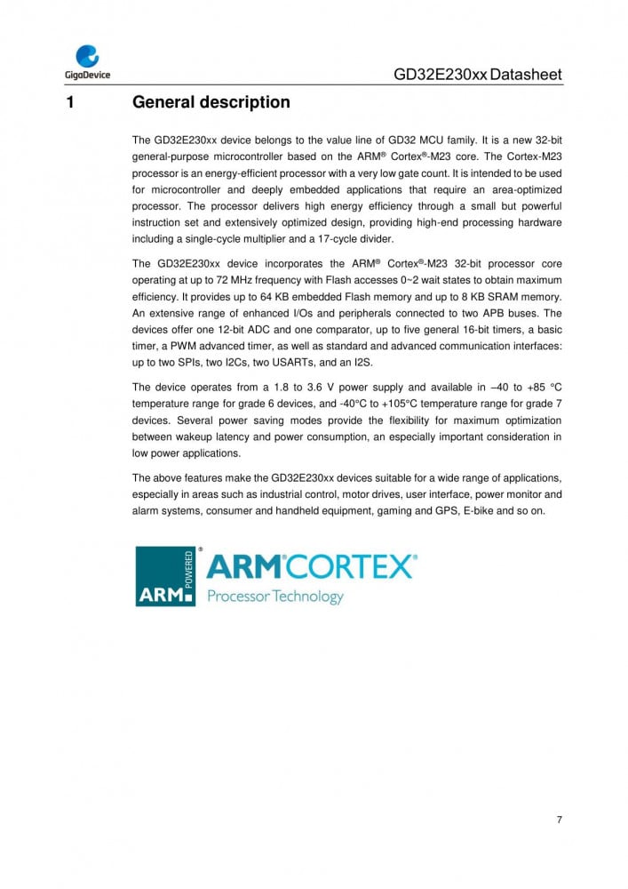 GD32E230F4P6TR datasheet page 8