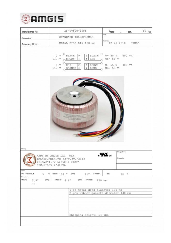 XF-00800-2055 technical document page