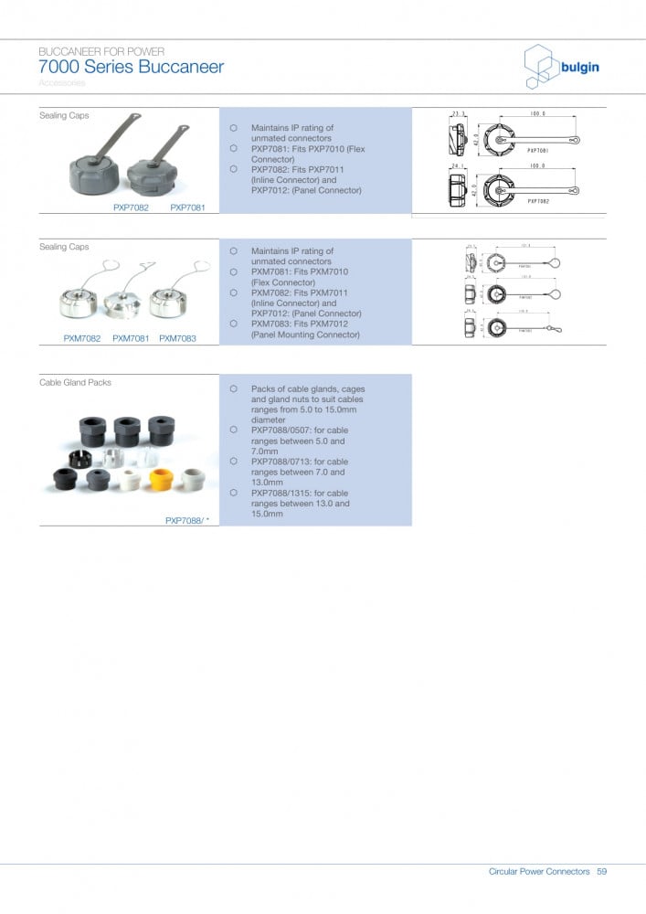 Bulgin 7000 Series datasheet page 5