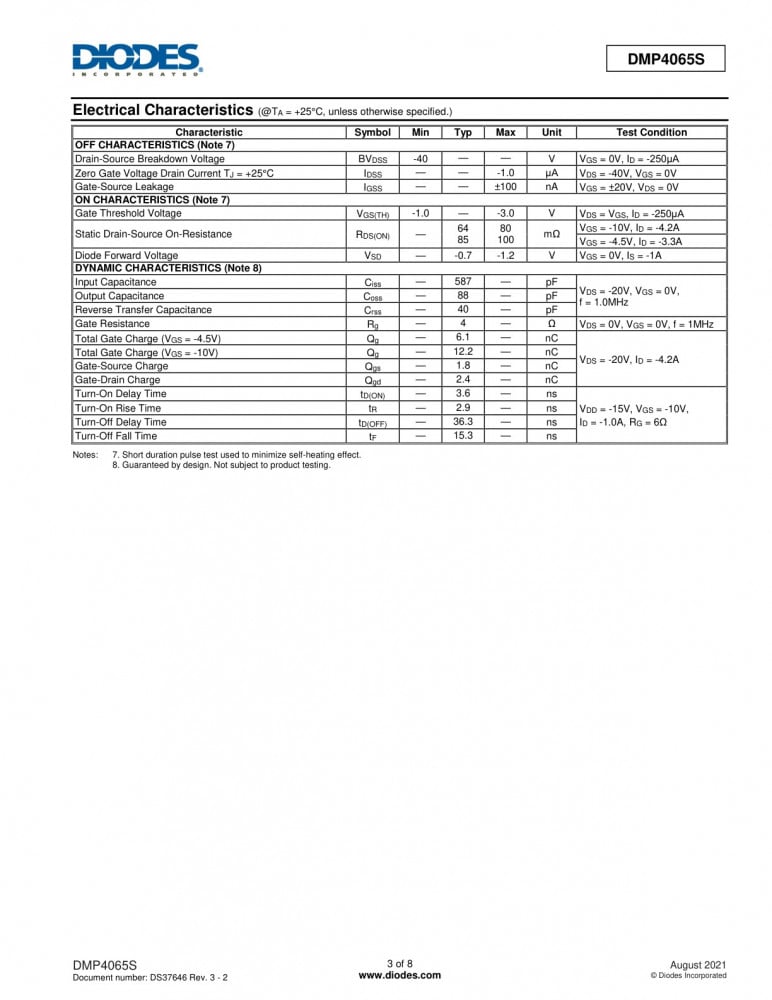 DMP4065S-7 datasheet page 3