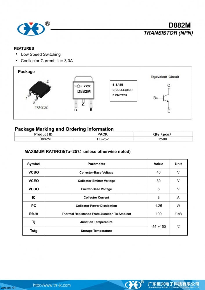 D882M datasheet page 1
