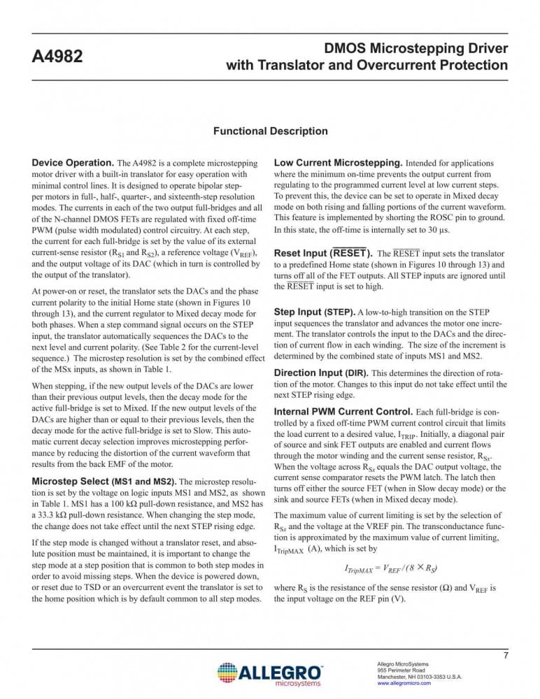 A4982 datasheet page 7