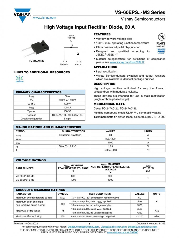 VS-60EPS datasheet page 1