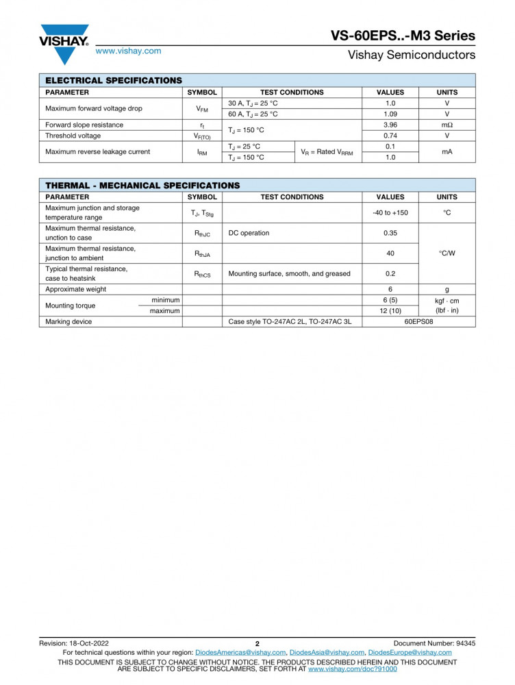 VS-60EPS datasheet page 2