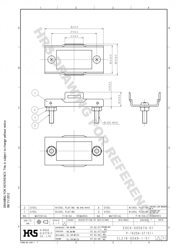 HRS P-1620A-ST(51) reference drawing