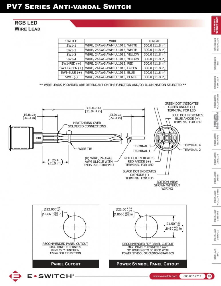 PV7 series datasheet page 10