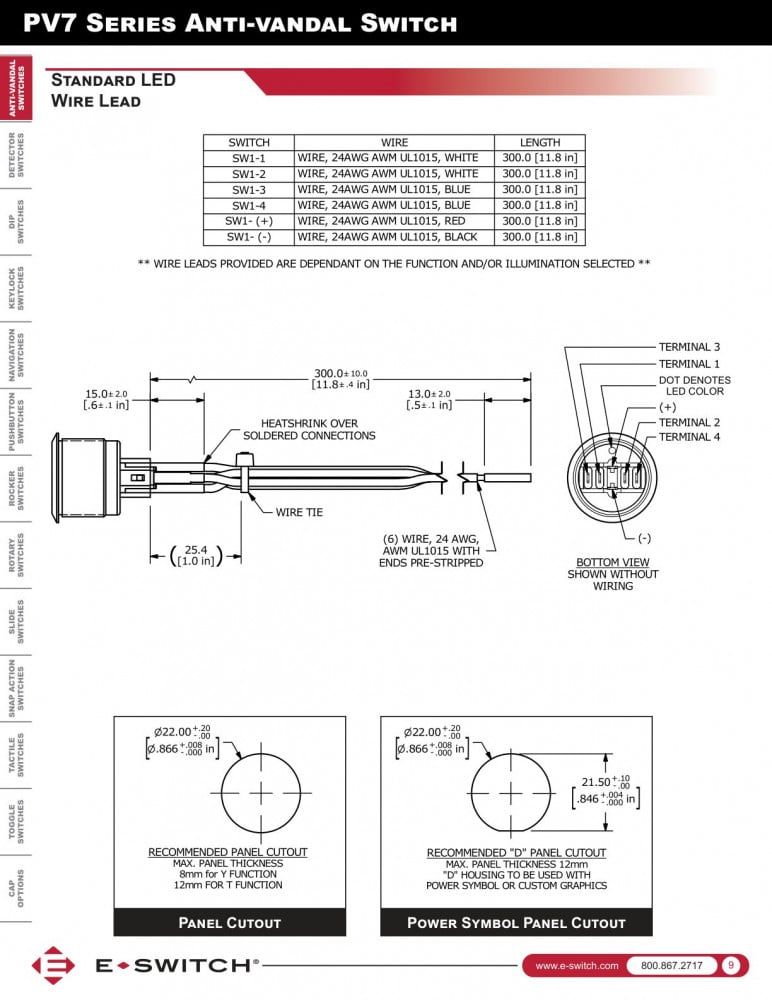 PV7 series datasheet page 9