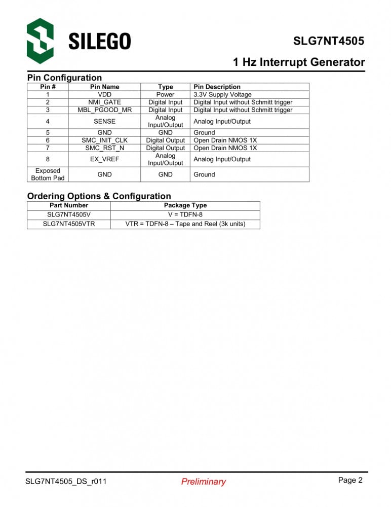 SLG7NT4505VTR datasheet page 2