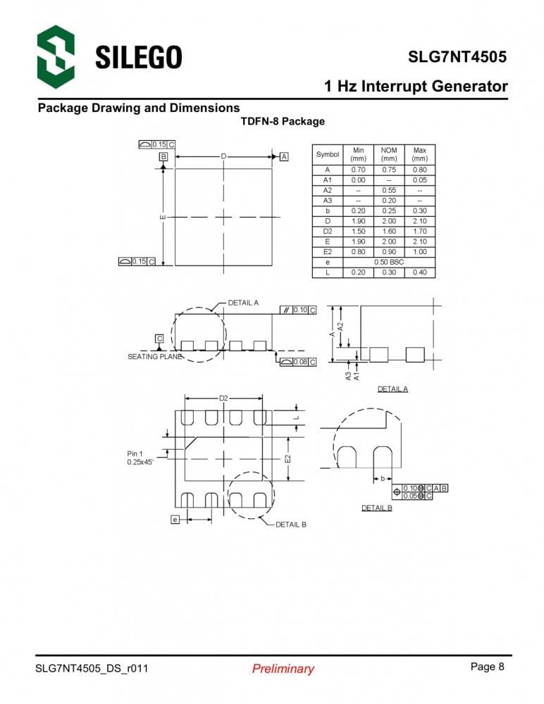 SLG7NT4505VTR datasheet page 8