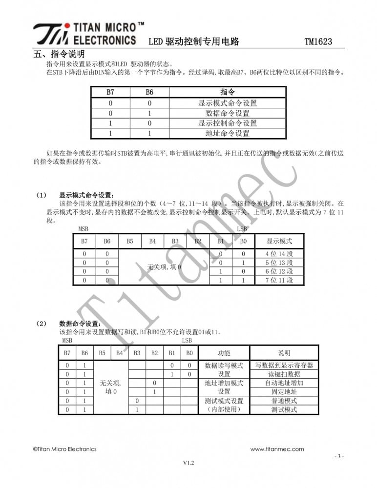 TM1623 datasheet page 3