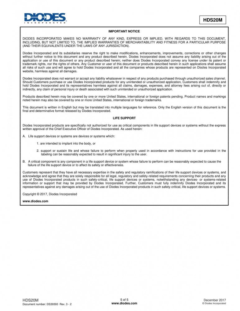 HDS20M-13 datasheet page 5