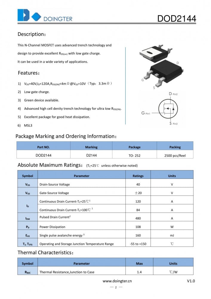 DOD2144 datasheet page 1