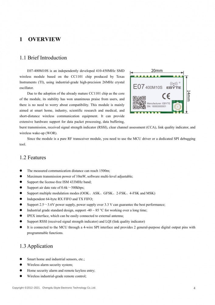 E07-400M10S datasheet page 4