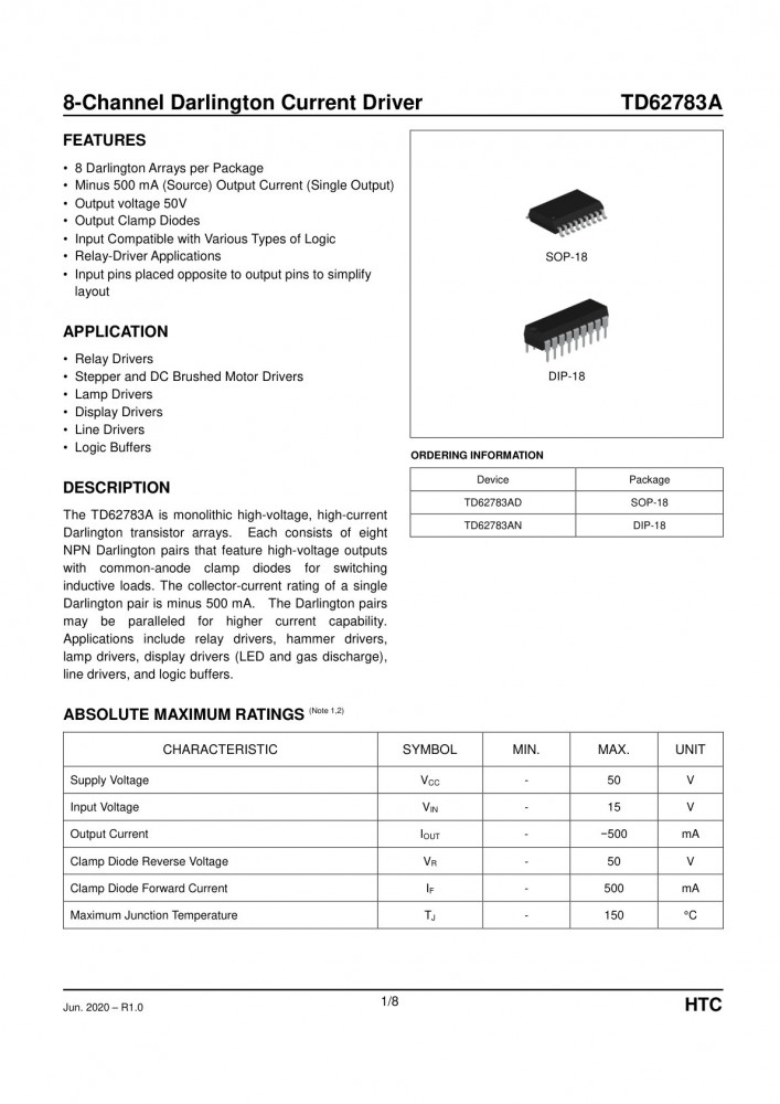 TD62783AD datasheet page 1