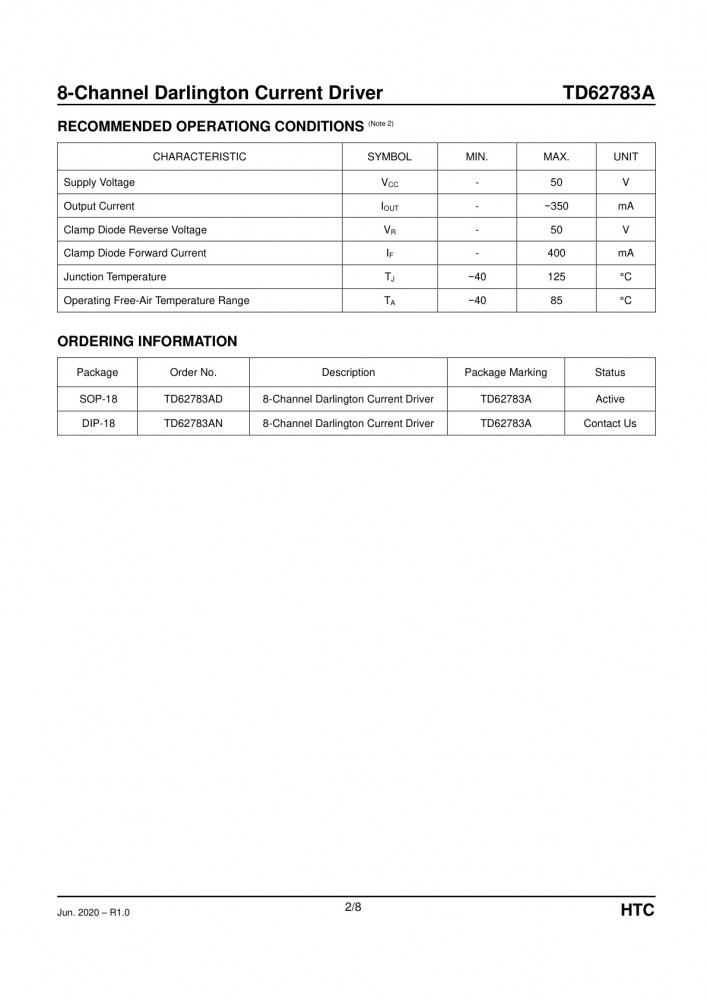 TD62783AD datasheet page 2