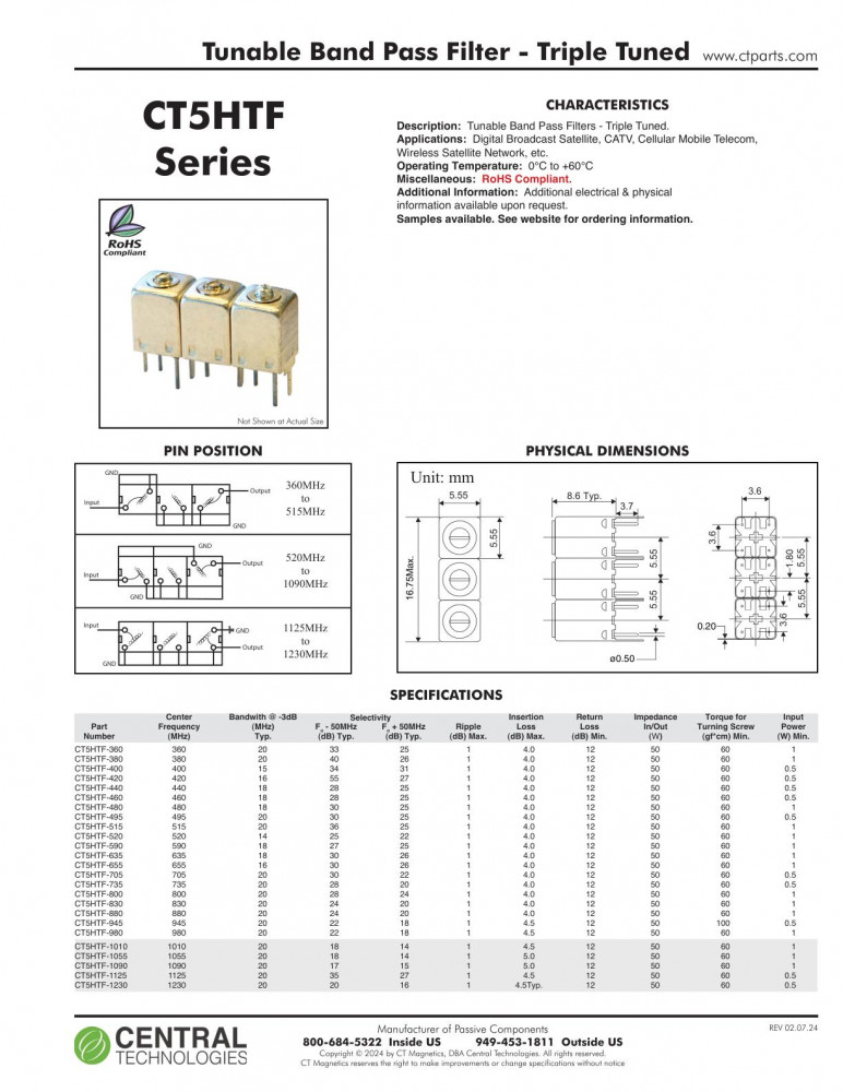 CT5HTF series technical document preview