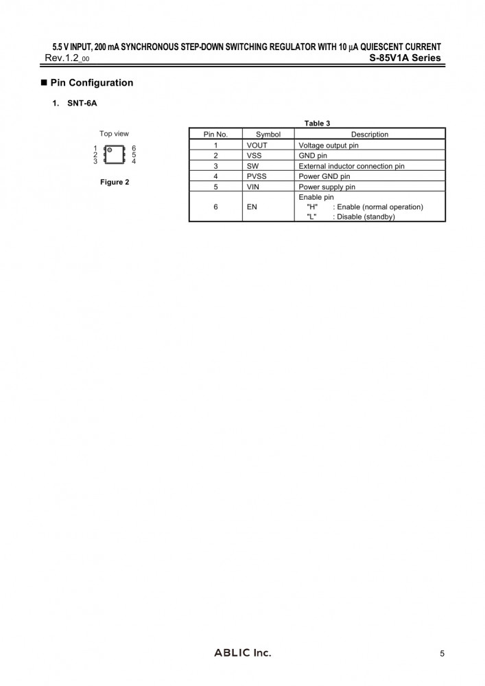 S-85V1A datasheet page 5