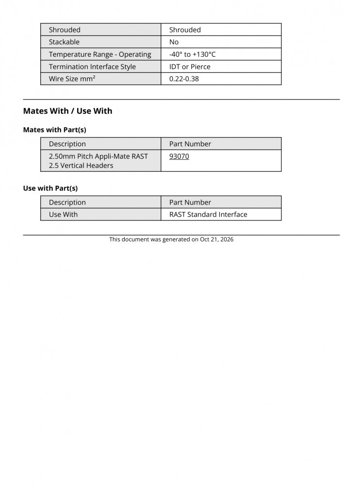 Technical document page 3 for MOLEX 938063511