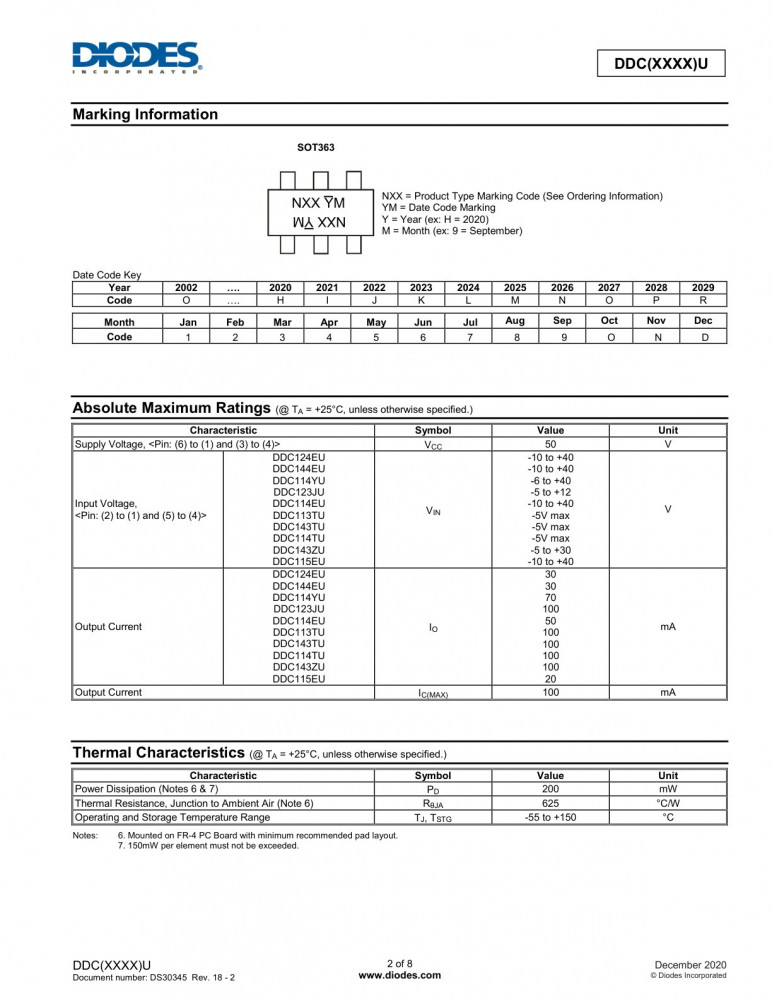 DDC114EUQ-7-F datasheet page 2