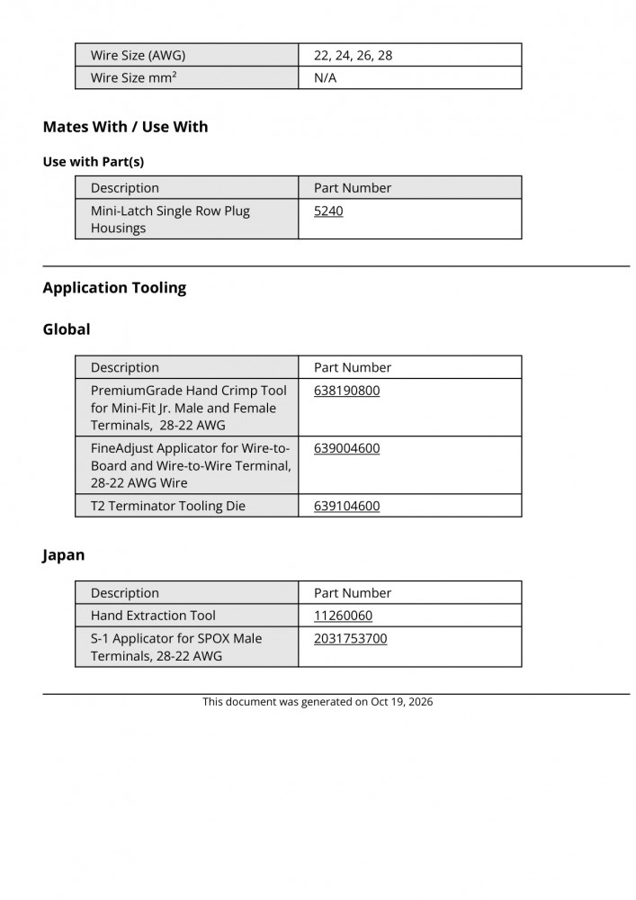 Connector specification document, page 3