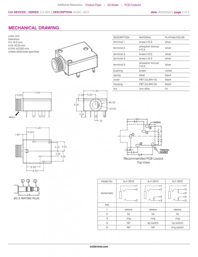 SJ1-3513 product document page 2