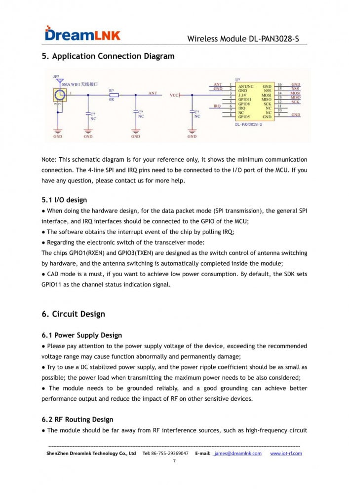 DL-PAN3028-S datasheet page 7