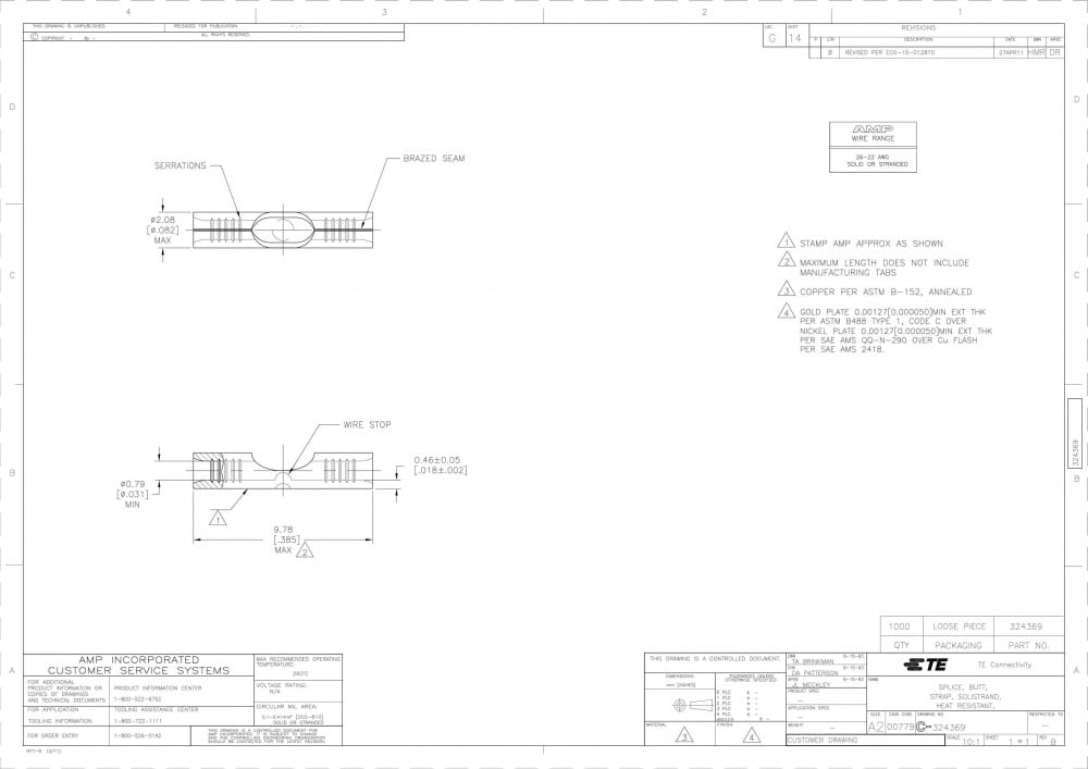 TE Connectivity 324369 technical drawing preview