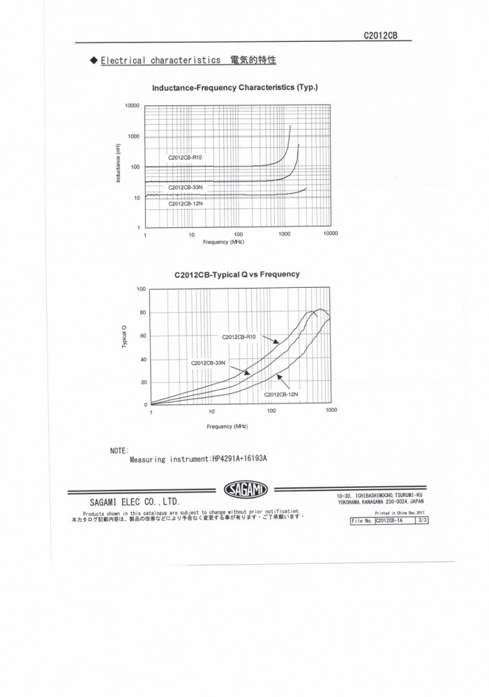SAGAMI C2012CB technical document page 3
