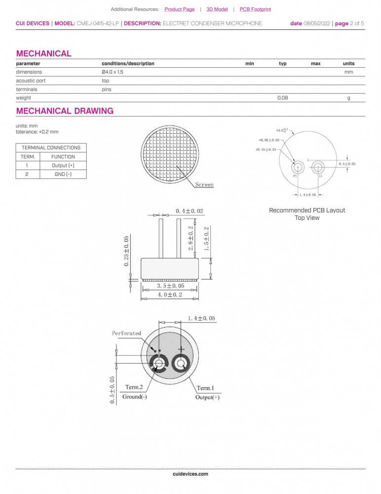 CMEJ-0415-42-LP datasheet page 2