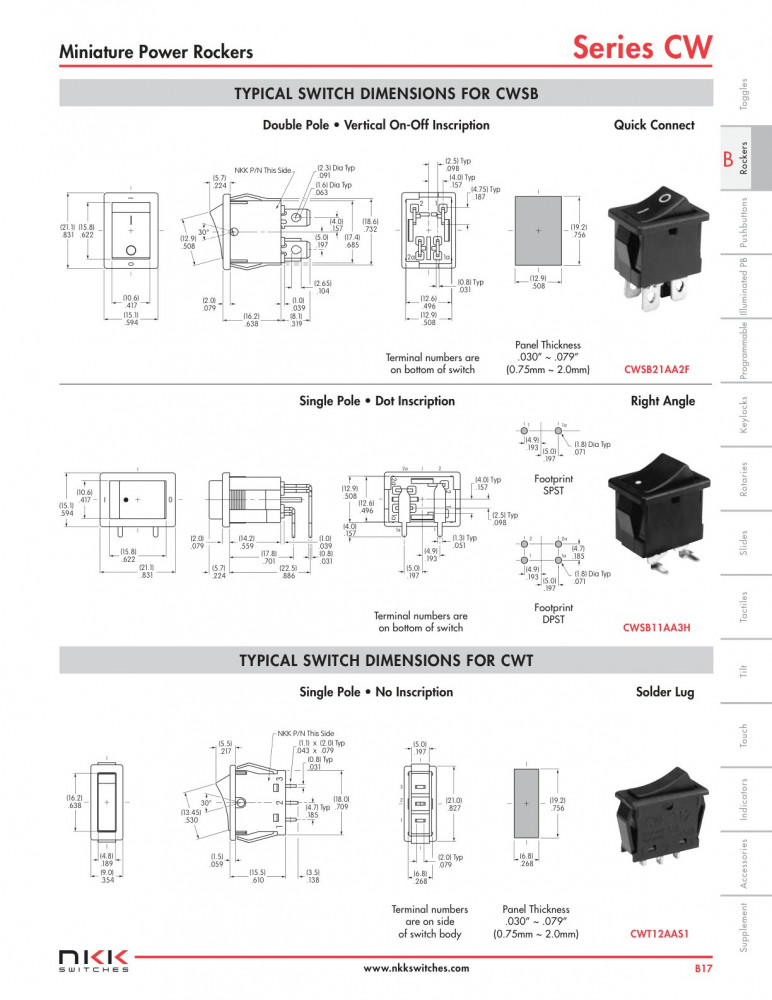 NKK Switches CWS series technical document, page 6