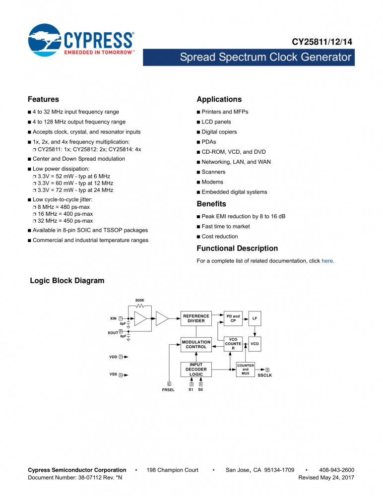 CY25812 datasheet page 1