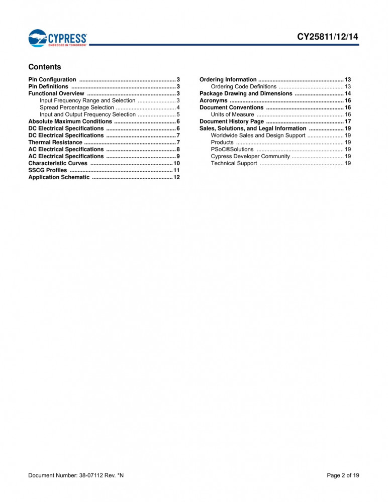 CY25812 datasheet page 2