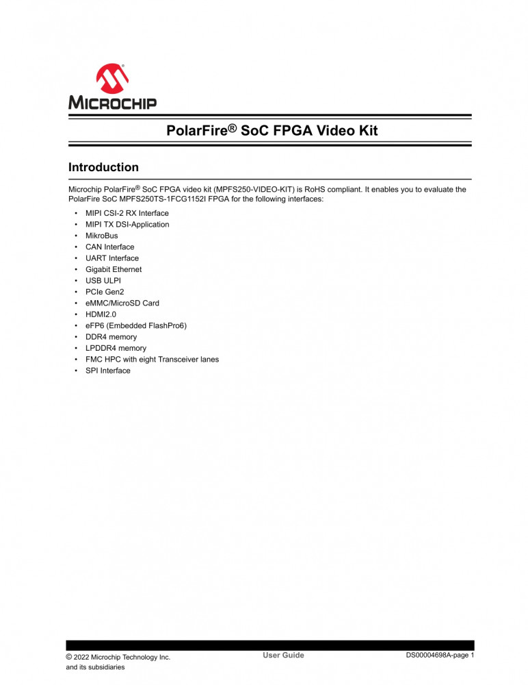 MPFS250-VIDEO-KIT document page 1