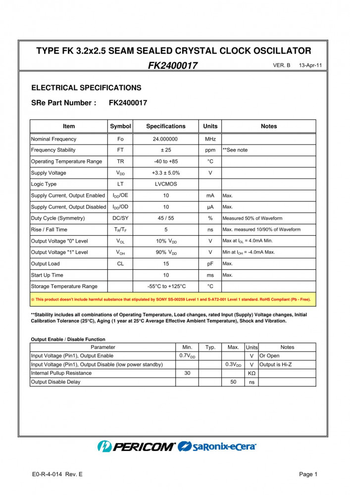 FK2400017 specification page 3