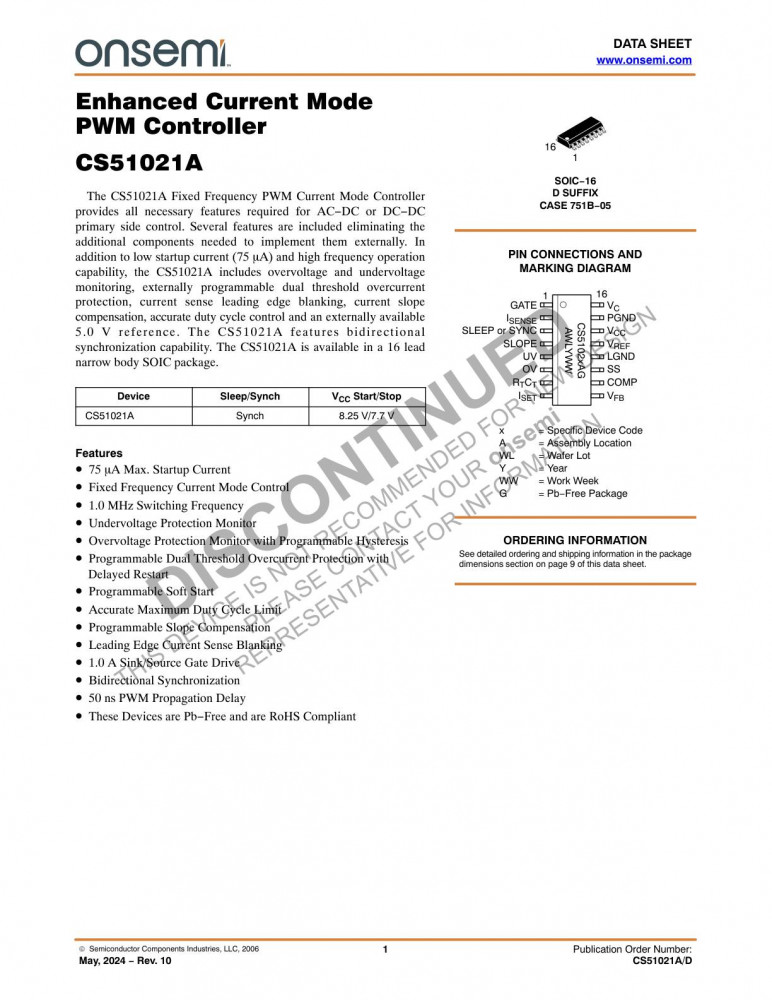 CS51021A datasheet page 1