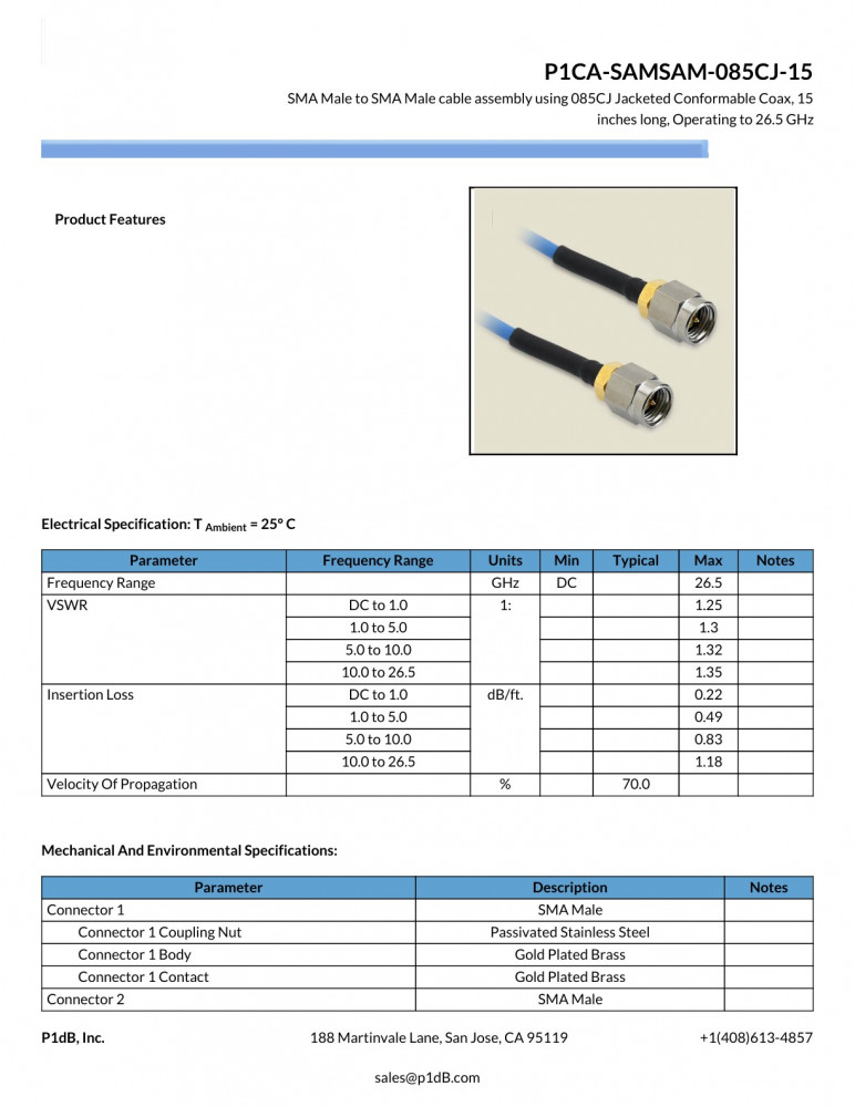 P1CA-SAMSAM-085CJ-15 technical document page 1