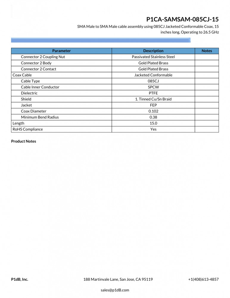 P1CA-SAMSAM-085CJ-15 technical document page 2
