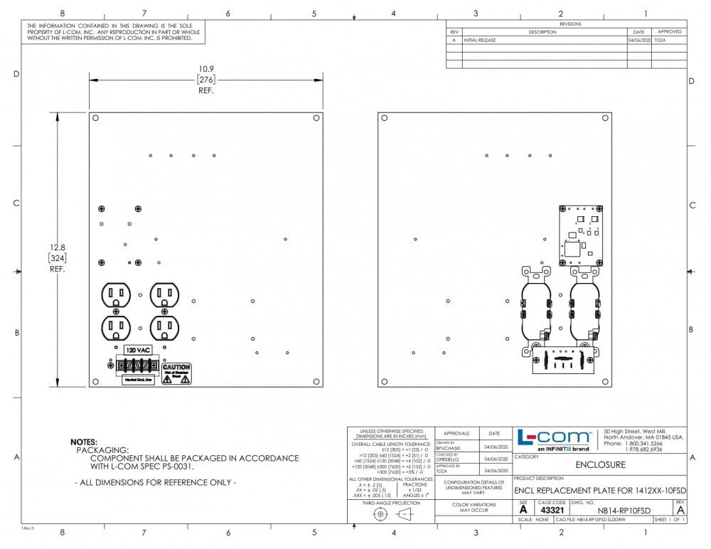 L-com NB14-RP10FSD technical document page