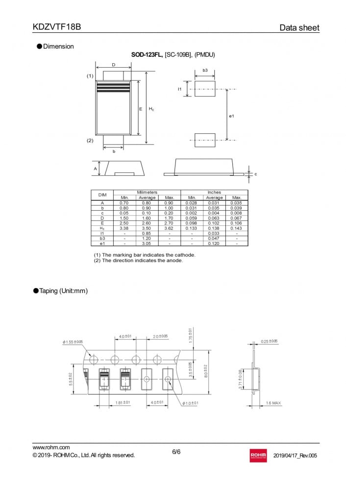 KDZVTFTR18B datasheet page 6