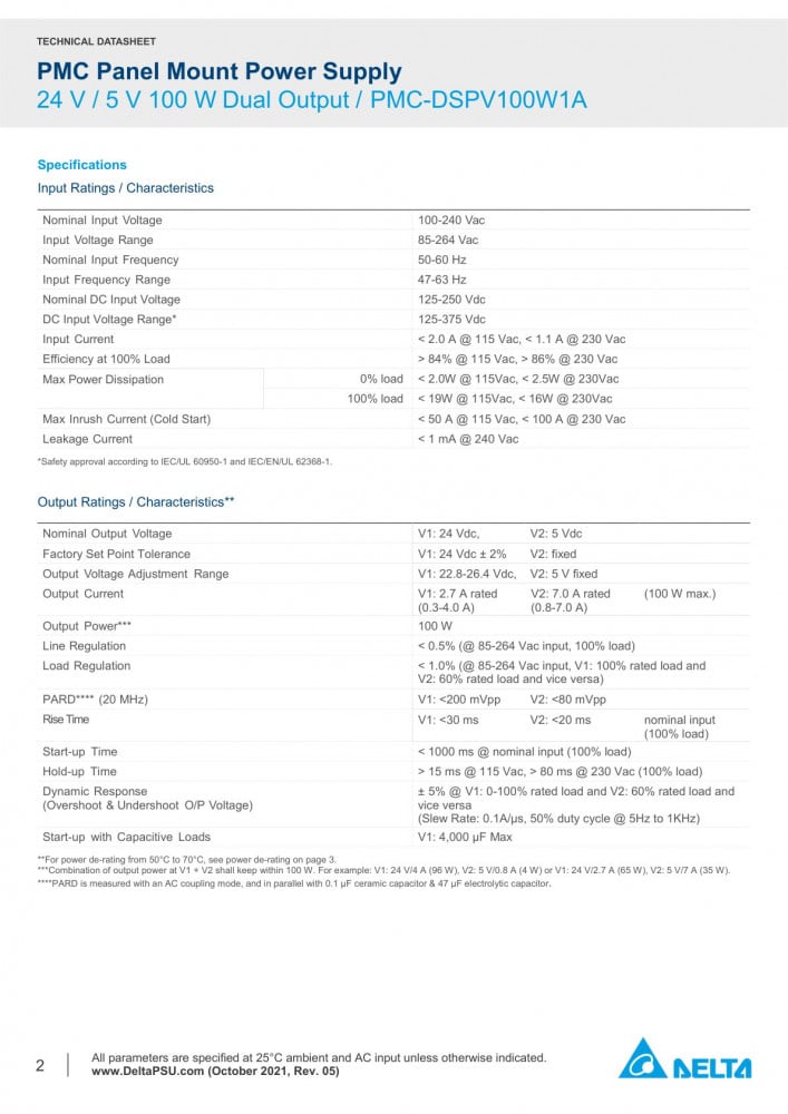 PMC-DSPV100W1A datasheet page 2