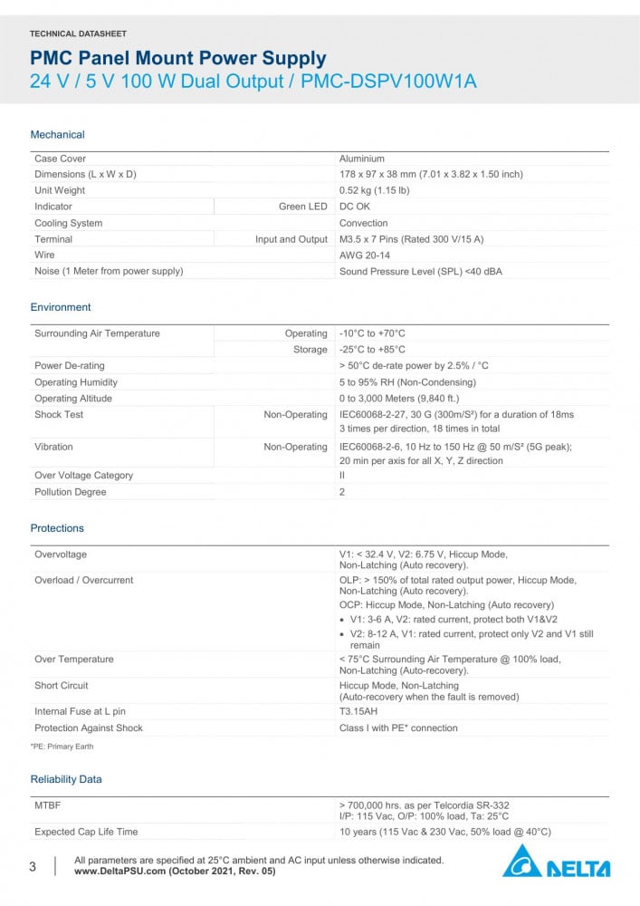 PMC-DSPV100W1A datasheet page 3